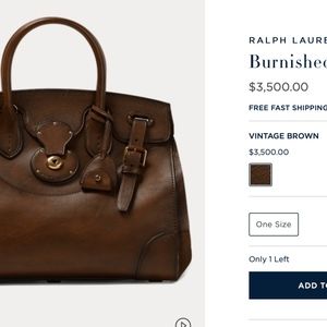 Ralph Lauren | Bags | Ralph Lauren Burnished Soft Ricky 33 | Poshmark